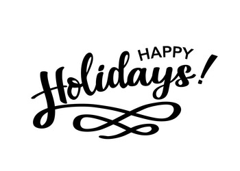 Cursive Happy Holidays Calligraphy Vector Images (over 2,200)