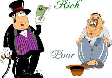 Poor vs rich people wealth and poverty concept Vector Image