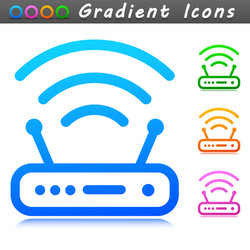 Wifi router icon flat wireless modem Royalty Free Vector