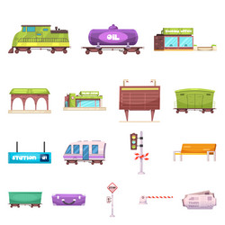 Train and station logo Royalty Free Vector Image