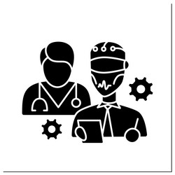 Ai in healthcare flat icon Royalty Free Vector Image
