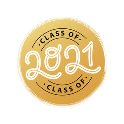 Graduate 2021 class lettering logo stamp Vector Image