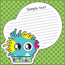 Monster with message cloud Royalty Free Vector Image