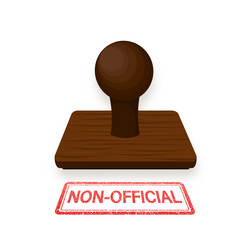Non- official red stamp on document background Vector Image