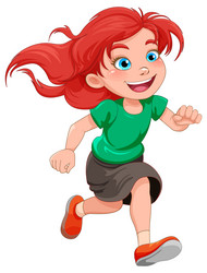 A girl with red hair cartoon character Royalty Free Vector