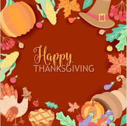 Thanksgiving day colored composition Royalty Free Vector