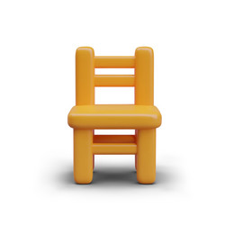Wooden chair with back front side top view Vector Image