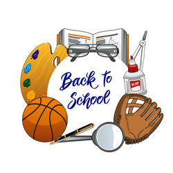 First september welcome back to school stationery Vector Image