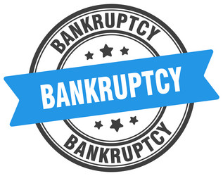 Bankruptcy stamp label on transparent Royalty Free Vector