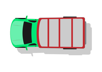 Car van top view flat design Royalty Free Vector Image