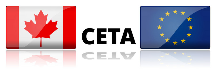 Ceta - comprehensive economic and trade agreement Vector Image