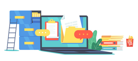 File management concept modern Royalty Free Vector Image