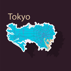 Japan tokyo - top view map showing streets design Vector Image