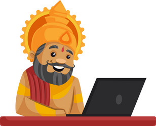 King dasaratha cartoon character Royalty Free Vector Image