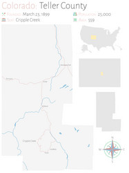 Map teller county in colorado Royalty Free Vector Image