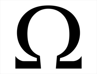 Omega icon silhouette art Royalty Free Vector Image