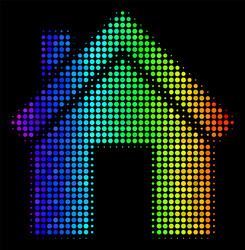 Rainbow dotted home icon Royalty Free Vector Image