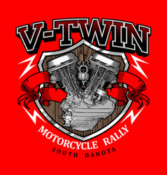 V-twin engine and biker template Royalty Free Vector Image