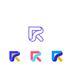 Alphabet letters initials logo rr r and p Vector Image