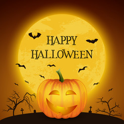 Happy halloween cute retro banner on craft paper Vector Image