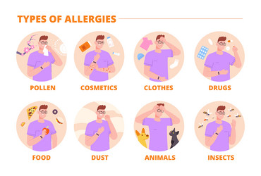 Allergy mobile app interface drug infographic Vector Image