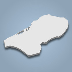 3d isometric map penang is an island Royalty Free Vector