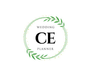 Ce initials letter wedding monogram logos Vector Image