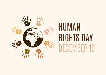 Human rights day poster with handprint icon Vector Image