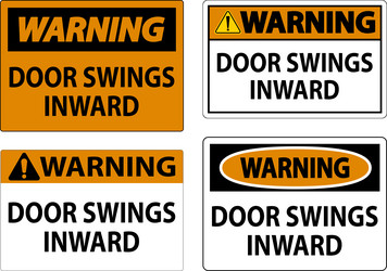 Danger sign door swings inward Royalty Free Vector Image