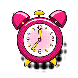 Comic alarm clock pop art colorful and dynamic Vector Image