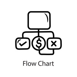 Flow chart fill outline icon design Royalty Free Vector
