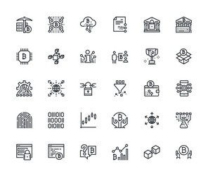 Technology icon set in thin line style Royalty Free Vector