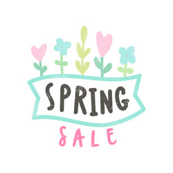 Spring word handwritten with elegant cursive Vector Image