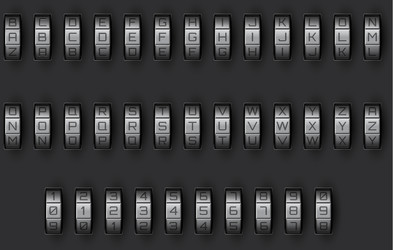 Combination code lock alphabet Royalty Free Vector Image