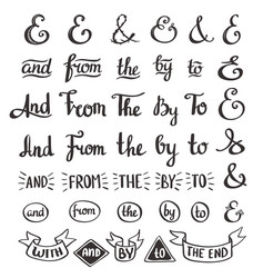 Big collection of custom handwritten ampersands Vector Image