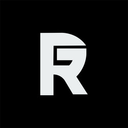 Fr initial logo design combination icon Royalty Free Vector