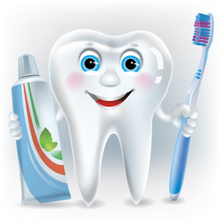 Dance of the tooth and toothpaste Royalty Free Vector Image