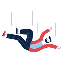 Scared man falling down Royalty Free Vector Image