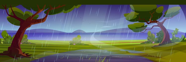 Cartoon forest background landscape Royalty Free Vector