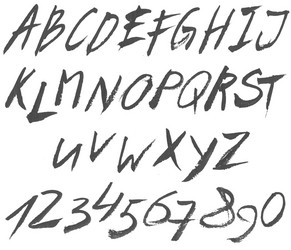 Alphabet letters hand drawn by inc Royalty Free Vector Image