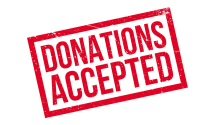 Donations accepted rubber stamp Royalty Free Vector Image