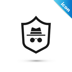 Grey incognito mode icon isolated on white Vector Image
