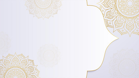 Luxurious white arabesque background with gold Vector Image