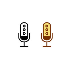 Microphone logo icon colorful and outline Vector Image