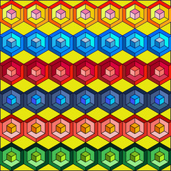 Seamless background with multicolored cubes Vector Image