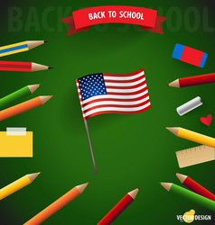 Welcome back to school with american flag Vector Image