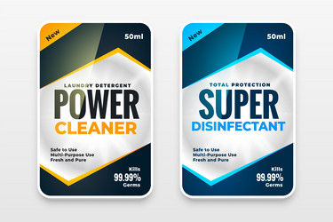 Disinfectant and cleaner labels template design Vector Image