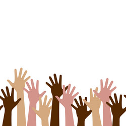 Group of Hands Raising Upwards Royalty Free Vector Image