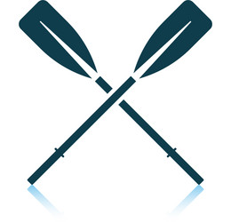 Wooden boat with oars stencil icon Royalty Free Vector Image