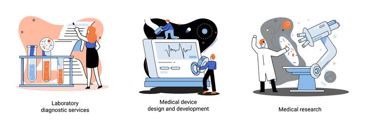 Laboratory diagnostic services health indicators Vector Image